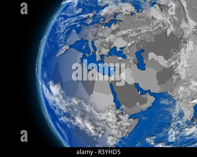 Political map of Europe, Africa and Middle East with each country ...