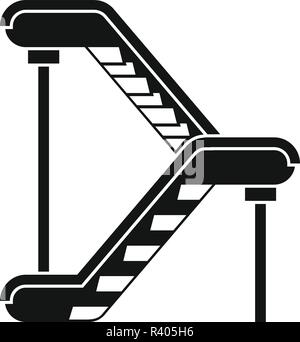 Glass escalator icon. Simple illustration of glass escalator vector icon for web design isolated ...