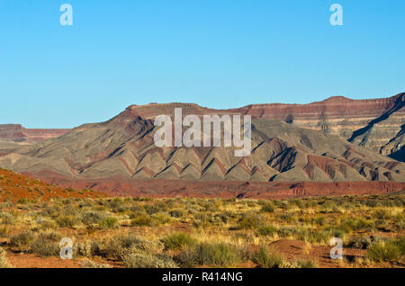 Utah, San Juan River Valley colorful ridges, Raplee Ridge Stock Photo ...