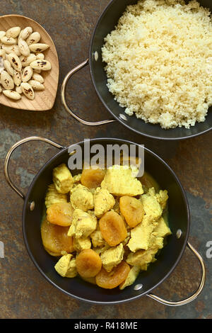 Chicken and Dried Apricot Stew with Couscous Stock Photo - Alamy