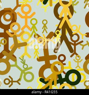 Seamless artistic sign of people or human hand drawn background ...