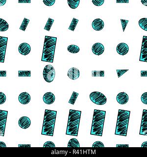 Seamless background or backdrop, mixed or mutiple shapes hand drawn ...