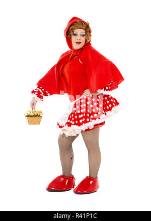 Actor Drag Queen Dressed as Little Red Riding Hood Stock Photo - Alamy