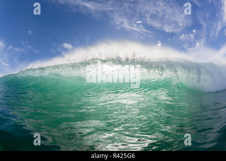 Wave ocean swimming face to face encounter water lip texture detail ...