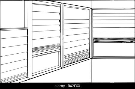 Half Open Horizontal Blinds Stock Photo - Alamy
