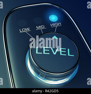 Performance increase or maximum performance concept. Level or volume ...