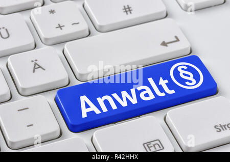 Keyboard with colored key - Lawyer Stock Photo - Alamy