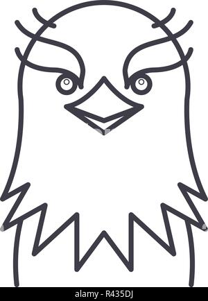 Funny eagle line icon concept. Funny eagle flat vector symbol, sign ...