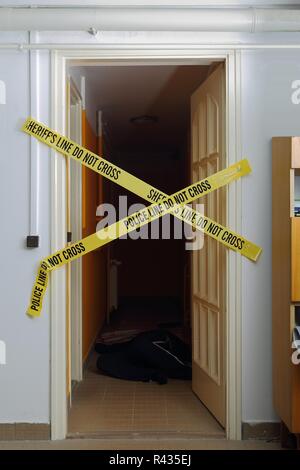 Crime scene signs Stock Photo - Alamy