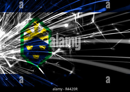 Colorado Springs, Colorado fireworks sparkling flag. New Year ...