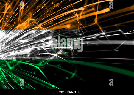 Abstract Miami, Florida sparkling flag. American Christmas ball holiday ...