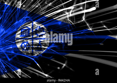 Abstract Minneapolis, Minnesota sparkling flag. American Christmas ball ...