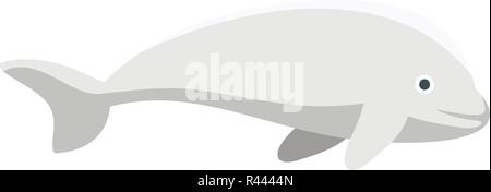 Beluga whale icon. Flat illustration of beluga whale vector icon for web design Stock Vector ...