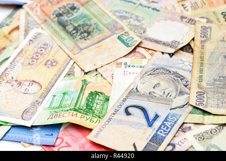Mixed world currencies and bank notes Stock Photo - Alamy