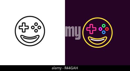 A funny, cartoon console game controller with lots of buttons and ...