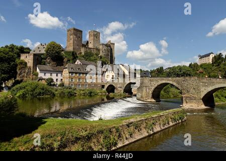 Castle Runkel an der Lahn and city view Runkel, Limburg-Weilburg ...
