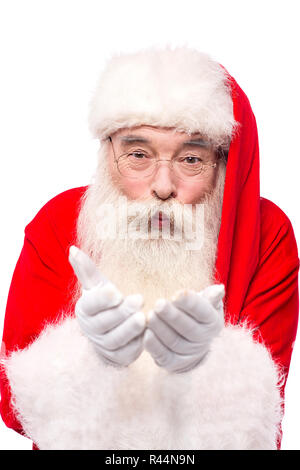 santa man with open palms Stock Photo - Alamy