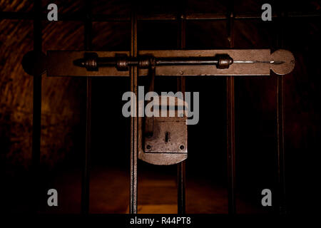 Lock and door of a prison cell at a medieval prison Stock Photo - Alamy