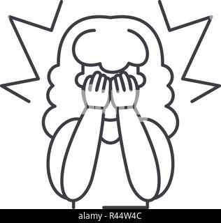 Pity vector line icon, linear concept, outline sign, symbol Stock ...