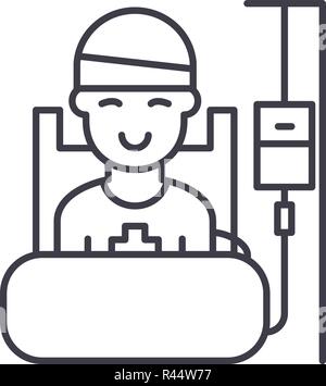 Postoperative period vector line icon, linear concept, outline sign ...