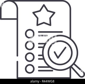 production checklist line icon, outline symbol, vector illustration, concept sign Stock Vector ...