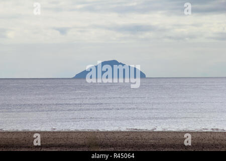 A view of Ailsa Craig across the Firth of Clyde from Royal Troon Golf ...