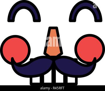 Face of nutcracker with mustache over white background, vector ...