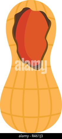 Crack peanut icon. Flat illustration of crack peanut vector icon for ...