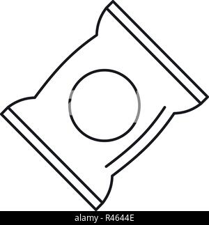 Chips pack icon. Outline chips pack vector icon for web design isolated ...