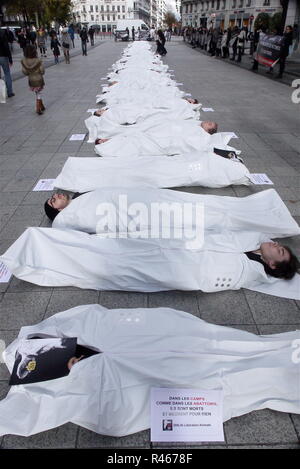 L269 animals rights defenders take part in a die-in to protest animals ...