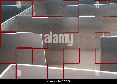 Metal labyrinth with tile pattern as a template Stock Photo - Alamy