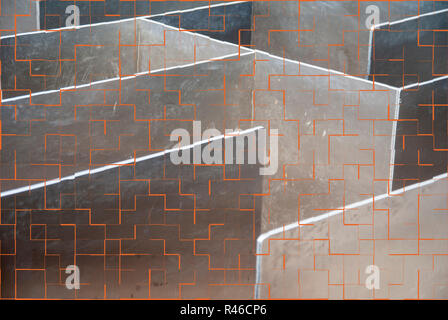 Metal labyrinth with tile pattern as a template Stock Photo - Alamy