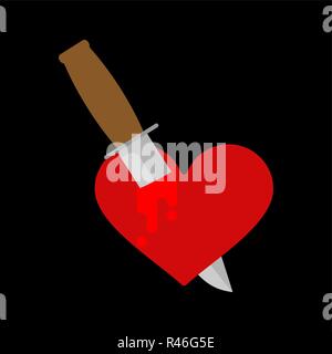 Knife in heart Isolated. Kill love symbol. Vector illustration Stock ...