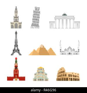 Moscow Kremlin tower pixel art. Moscow landmark 8 bit. Russia showplace ...