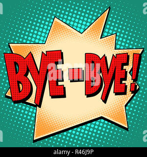 Goodbye bye comic bubble text Stock Photo - Alamy