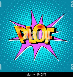 plof comic bubble retro text Stock Photo - Alamy