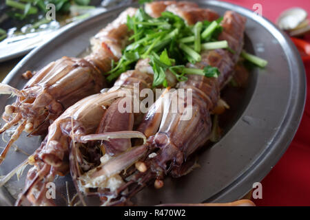fried mantis shrimp dish or fried crayfish dish Stock Photo: 125727363 ...