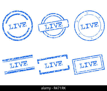 Live Blue Stamp Stock Photo - Alamy