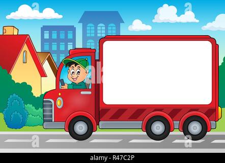 Delivery car theme image 4 - picture illustration Stock Photo - Alamy