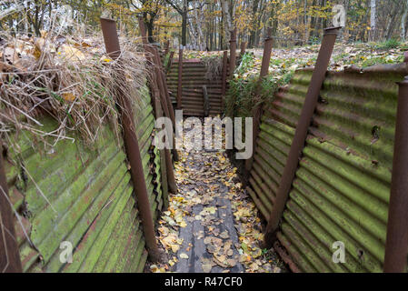 Original British WW1 trench at Sanctuary Wood, Ypres Salient Stock ...