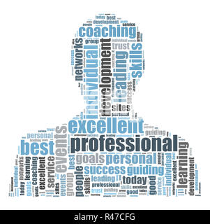 Professional word cloud shaped as a person Stock Photo - Alamy