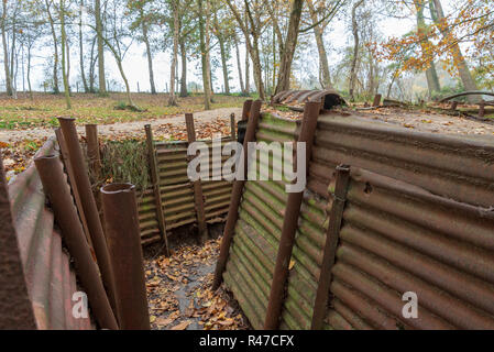 Original British WW1 trench at Sanctuary Wood, Ypres Salient Stock ...