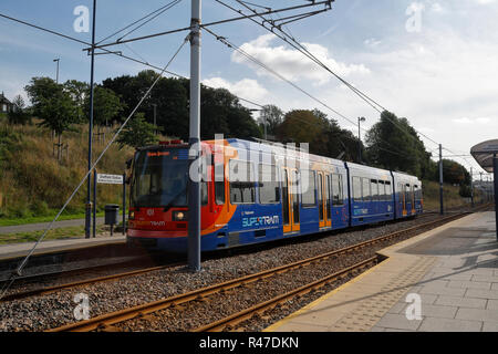 Sheffield Stagecoach Supertram at Sheffield station tram stop, with ...