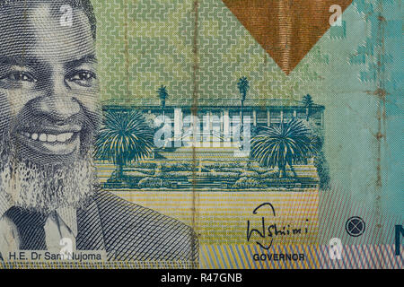 10 Namibian dollars bank note of Namibia. Namibian dollars is the ...