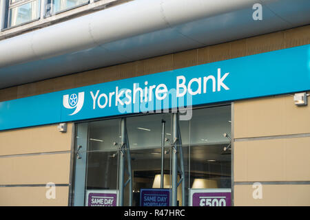 A town branch of the Yorkshire Bank in Middlesbrough Cleveland England ...