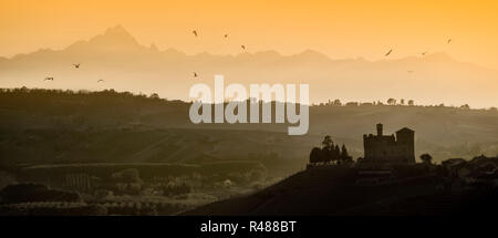 Sunset views in the Langhe Unesco heritage Stock Photo - Alamy