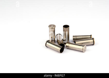 .38 special shell casings isolated on white background Stock Photo - Alamy