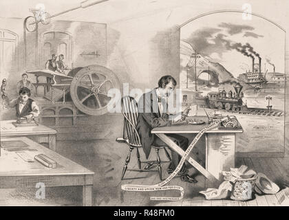 The Progress of the Century - The Lightning Steam Press. The Electric ...