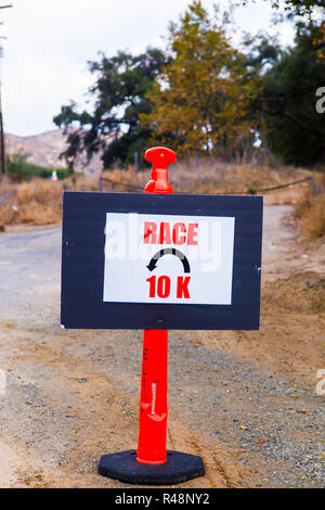 Running road race U Turn sign 5K Stock Photo - Alamy
