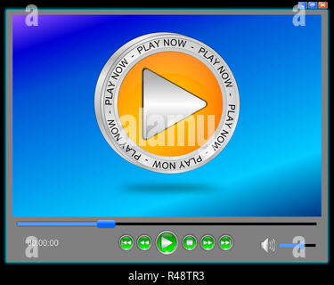 3d stop video icon with scroll bar. Playing, streaming video, social ...